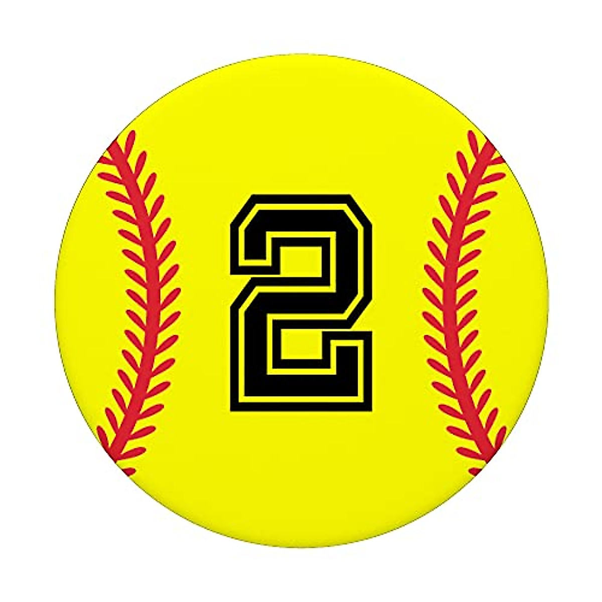 Softball Jersey Number #2 PopSockets Swappable PopGrip