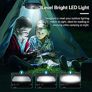 CONBOLA Portable Battery Operated Fan with LED Lantern, 10400mAh Outdoor Small Rechargeable Quiet Camping Fan, Personal Desk Fan Cooling Table Fan with Hanging Hook for Tent,Bedroom, Office(Green)