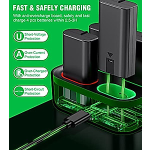Charger for Xbox One Controller Battery Pack with 4 x 1200mAh USB Rechargeable Xbox One Battery Charger Station for Xbox Series X|S, Xbox One S/One X/One Elite Controllers-Accessories Kit for Xbox One