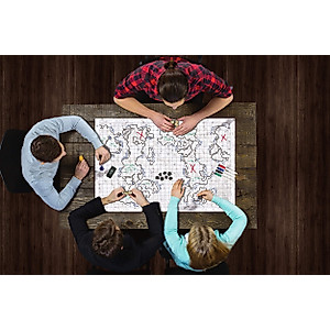Melee Mats DND Map Starter Kit for Dungeons & Dragons Game - 24” x 36" 3 Pack Double Sided, Wet/Dry Erase Battle Terrain Grid - Ultimate Tabletop Board Gaming Experience with Accessories