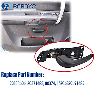 RARAYC Interior Door Handle | for 2007-2014 Chevy Silverado, Tahoe, Avalanche, GMC Sierra, Yukon, Yukon XL, Cadillac Escalade | Replaces# Front Left Drivers Side 20833606, 80374