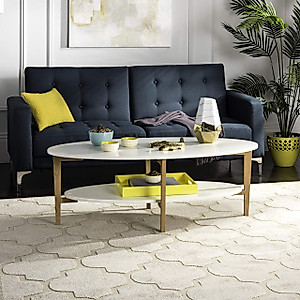 Safavieh Home Collection Woodruff White and Natural Coffee Table