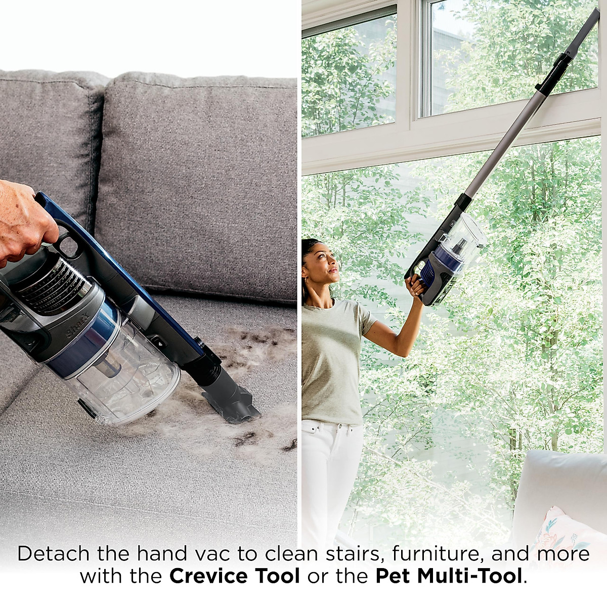 Shark IX141 Pet Cordless Stick Vacuum with XL Dust Cup, LED Headlights, Removable Handheld, Crevice Tool & Pet Multi-Tool, 40min Runtime, Grey/Iris