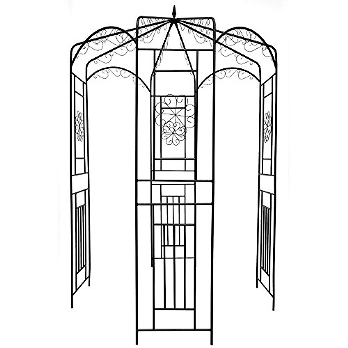 1. GO Steel Garden Arch, 8' High x 5'2" Wide, Garden Arbor for Various Climbing Plant, Outdoor Garden Lawn Backyard Gazebo
