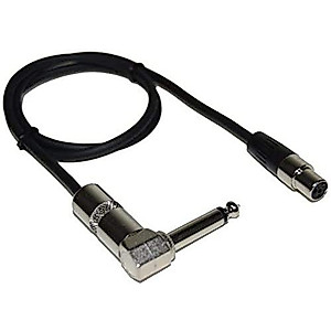 HQRP 4-Pin Mini Connector (TA4F) to Right-Angle 1/4-Inch Connector Instrument Cable compatible with Shure WA304 Replacement