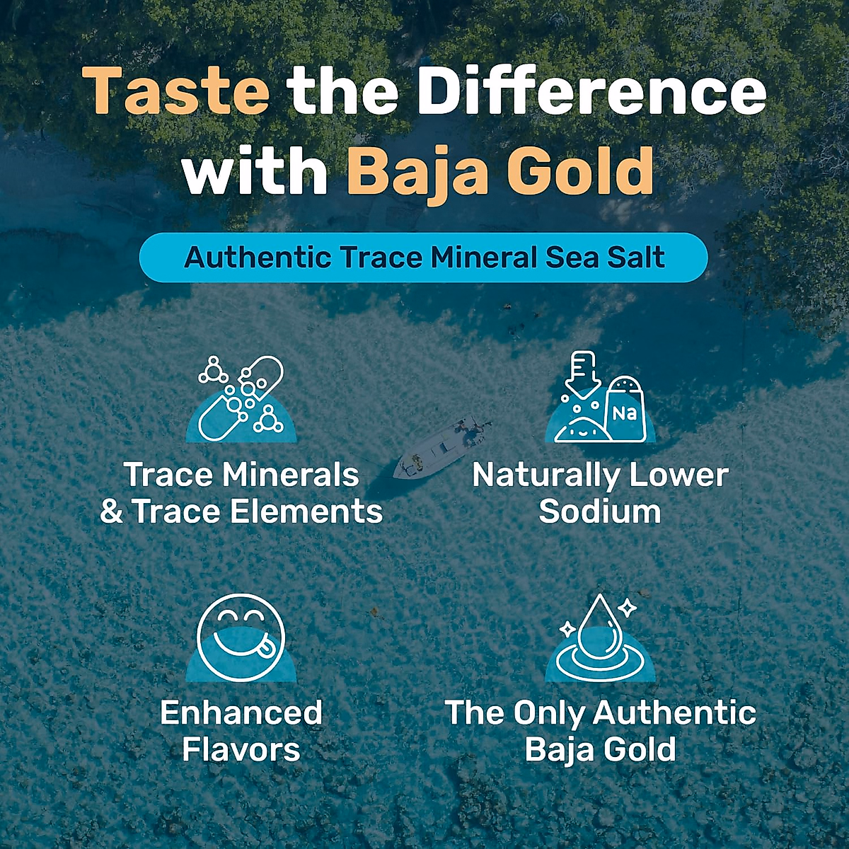 Baja Gold Mineral Sea Salt - Organic Natural Grain Salt for Cooking & Baking | Authentic Baja Salt | Ideal for All Culinary Creations | 1 lb. Resealable Bag, 300+ Servings