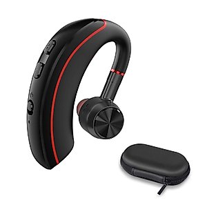 Bluetooth Headset Wireless Business Bluetooth V5.0 Earpiece Ultralight HD Headphones Hands-free Earphones with Noise Cancellation Microphone Wide Compatible with Cell Phones for Office/ Work Out/Truck