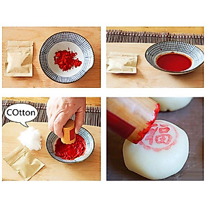 Fu Lu Shou Xi Pattern Wooden Stamp Cookie Press Cake Stamp Traditional Chinese Moon Cake Mold DIY Dessert Mold Maker for Mid-Autumn Festival Birthday Party Baby Shower,4 Pcs/Set