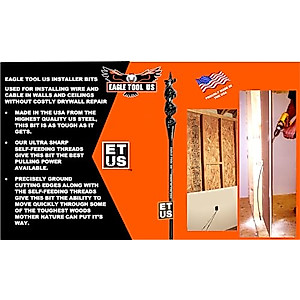 Eagle Tool US EA75054 Flex Shank Installer Drill Bit, Auger Style, 3/4-Inch by 54-Inch, Made in The USA