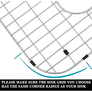 SANNO Kitchen Sink Grate Sink Protector for Kitchen Sink, Stainless Steel Grid Sink Protector Kitchen Sink Rack Bottom of Kitchen Sink,Center Drain,18"L X 13.4"W