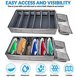 BOF Creations Under Bed Shoe Storage Organizers Pack of 2, Space Saving, Sturdy and Durable, Premium Material, Fit 10 Shoes for Students/Singles