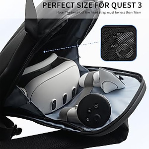 APEXINNO Hard Carrying Case for Meta Quest 3S/3, Large Storage Shoulder Bag, Travel Case Compatible with Battery Head Strap