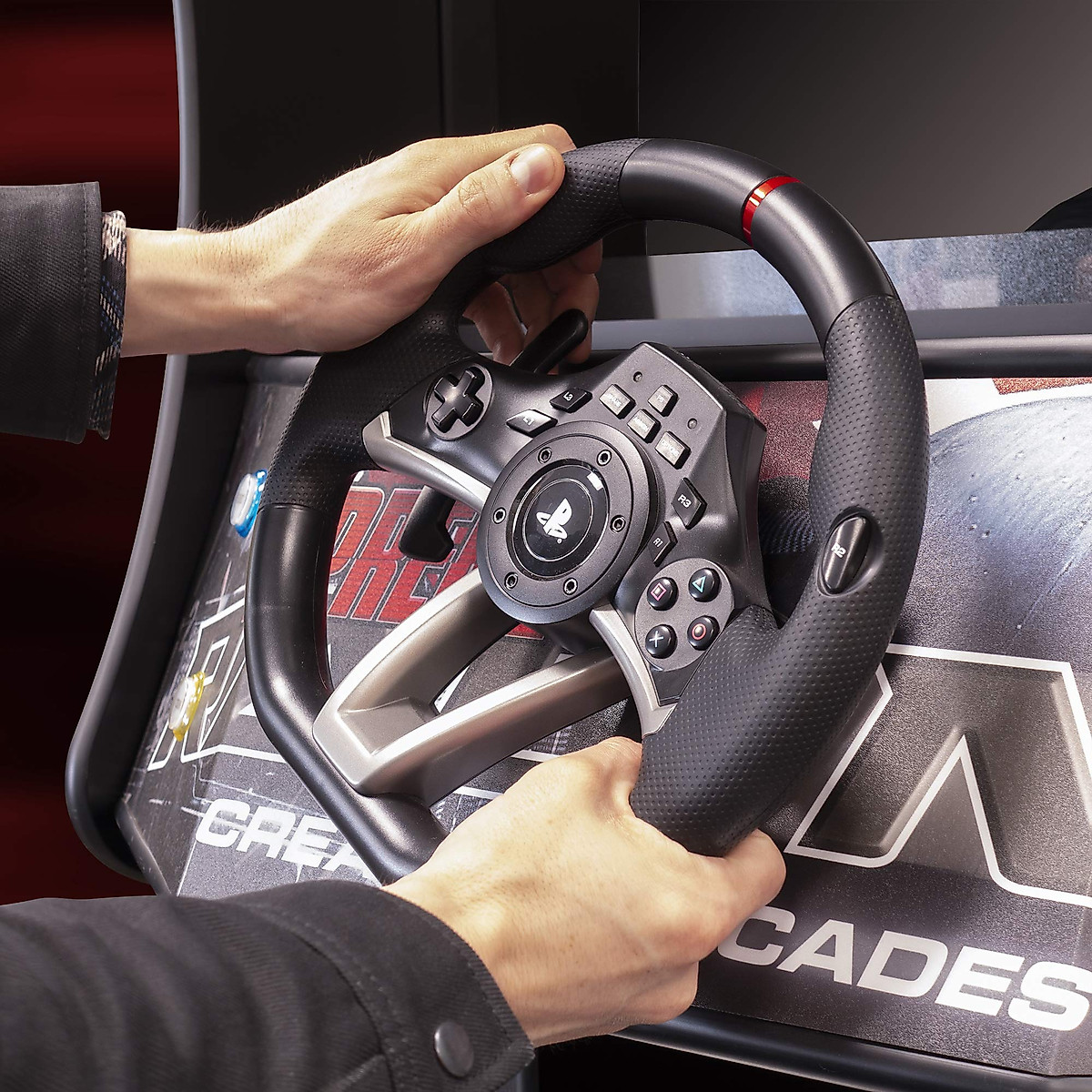 Creative Arcades Full Size Commercial Grade Seated Racing Arcade Machine | 107 Racing Games | 32" LCD Screen | Seat | Steering Wheel | Pedals | 3 Year Warranty