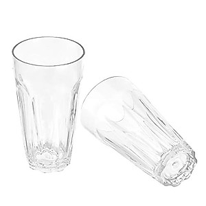 Amazon Basics Tritan Working Style Highball Glasses - 24-Ounce, Set of 4(Plastic Material)