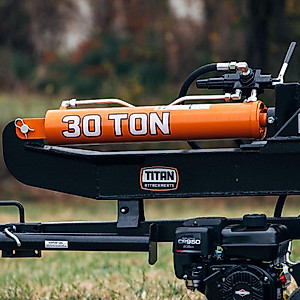 Titan Attachments Industrial 30 Ton Towable Hydraulic Horizontal/Vertical Log Splitter, Quarter Logs Up to 24", ATV/UTV Tow-Behind with 208cc Briggs and Stratton Engine