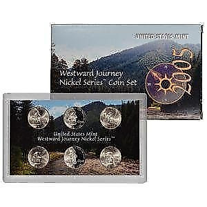2005 PDS Westward Journey Nickel Series Coin Set in Original Box with COA Proof
