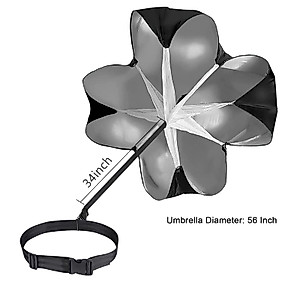 Uyomal Running Speed Training,Speed Chute Resistance Parachute for Speed and Acceleration Training 56-Inch (1 Umbrella)