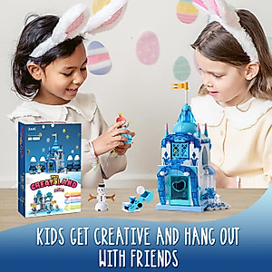 DDAI Girls Building Blocks Toys Frozen Ice Castle Building Kit for Girls Adorable Construction Toy Palace Brick Set Best Birthday Gifts for Kids 8-12 Years Old (199PCS)