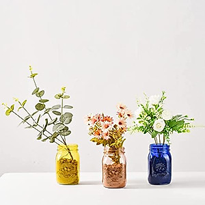 cosnou 32 oz Blue Mason Jars with Lids，Wide Mouth Canning Jar, 6 Pack Multifunction Glass Container, for, Storage, Canning, Pickling, Preserving, Fermenting, DIY Crafts & Decorate