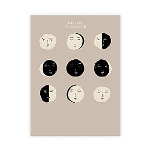 Legacy Moon Faces Tan 8 x 6 Paper 2023-2024 Seedlings Soft Cover On The Go Planner