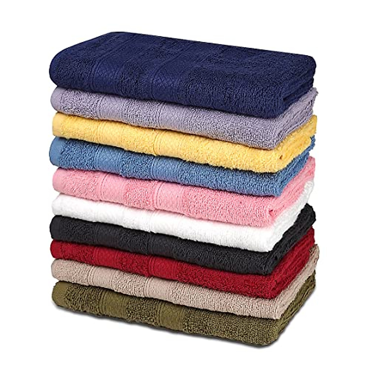 ZUPERIA Classic Hand Towels - 10 Pack - 16" x 28" - Ultra Soft 100% Cotton Large Bathroom Towels, Highly Absorbent Towel for Bathroom, Ideal for Pool, Home, Gym, Spa, Hotel (Assorted)