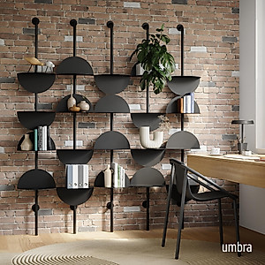 Umbra Solis Metal Display Shelf with 4 Adjustable Shelves, Black