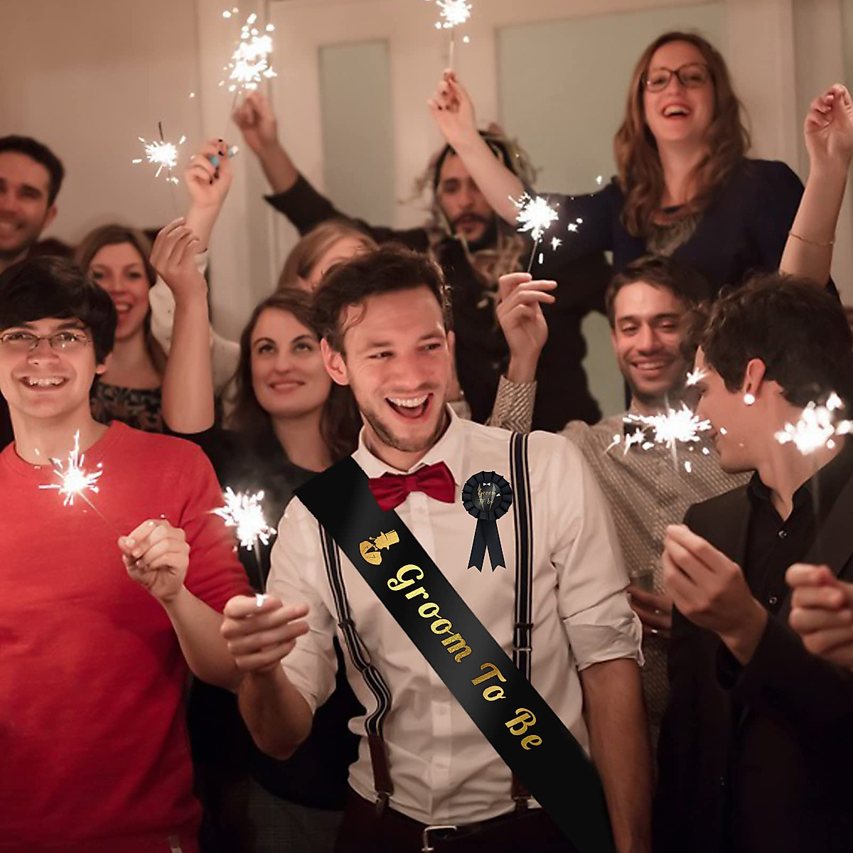 BRT Bearingshui Groom Sash and Groom Badge Set, Groom to Be sash and Groom to Be Badge Brooch for Engagement Bridal Shower Bachelorette Party Favors Supplies