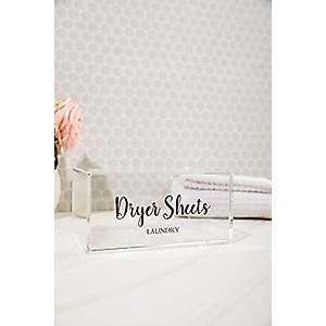 HappyPals Clear Acrylic Dryer Sheet Holder, Laundry Room Organizer, Clear Acrylic Box with lid, Clear Dryer Sheet Dispenser, Clear Acrylic Container