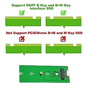 M.2 SATA SSD to USB 3.0 External SSD Reader Converter Adapter Enclosure with UASP, Support NGFF M.2 2280 2260 2242 2230 SSD with Key B/Key B+M(Can't Fit for PCIe NVMe/PCIe AHCI with Key M)