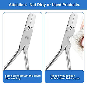 SPEEDWOX Eyeglasses Frame Pliers 6 Inches Round Nose Nylon Jaw and Flat Nose Adjusting Eyeglass Arms Frame Plier 2 Pieces Set Glasses Repair Assembling Tools Glasses Nose Pads Arm Pliers