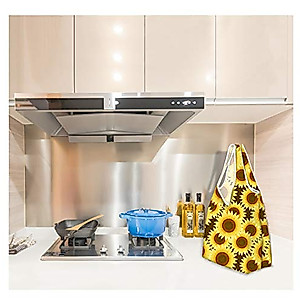 WELLFLYHOM Yellow School Bus Reusable Shopping Durable Polyester Cloth Totes Gift Bags with Pouch Long Handle Heavy Duty Eco Friendly for Shopping Trip,Groceries,Library Trip