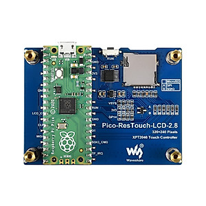 waveshare for Raspberry Pi Pico LCD 2.8inch Touch Display Module 320×240 Resolution 262K Colors Display IPS Screen,Resistive Touch Controller XPT2046, ST7789 Driver, Using SPI Bus