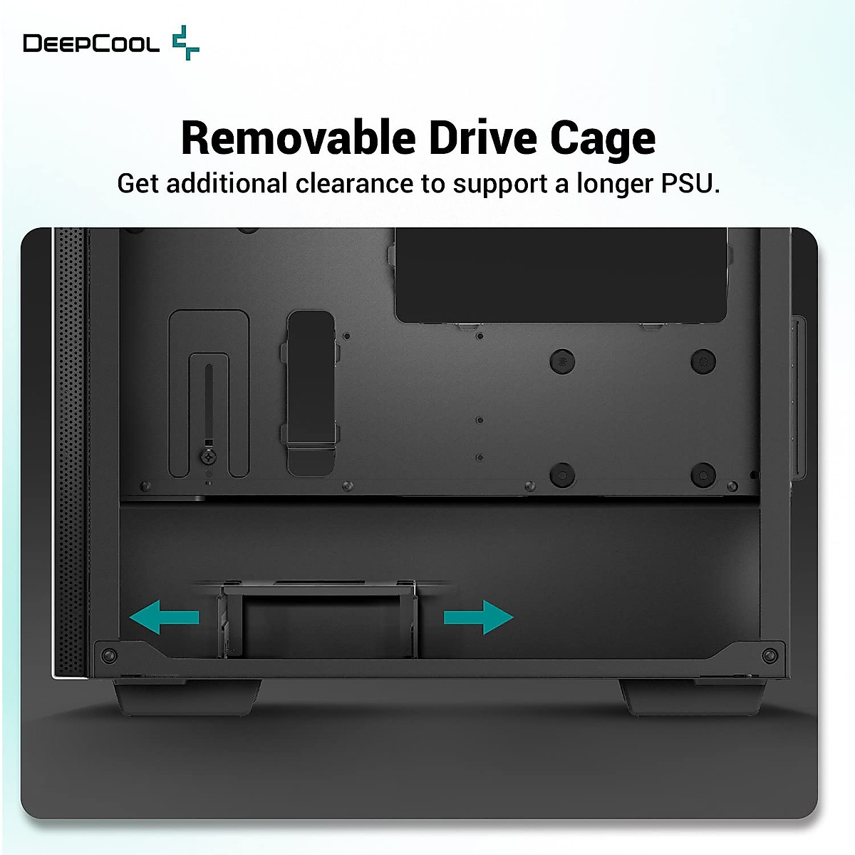 DeepCool MACUBE 110 WH Micro ATX Case with Full-Size Magnetic Tempered Glass Removable HDD Cage and Built-in Graphics Card Holder - White