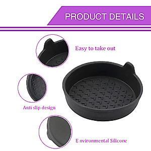 UGSHY Pack of 4 Car Cup Holder, Non-Slip Recessed Car Interior Accessories, Silicone Car Coasters, Universal for Most Car (Black #Arrow)