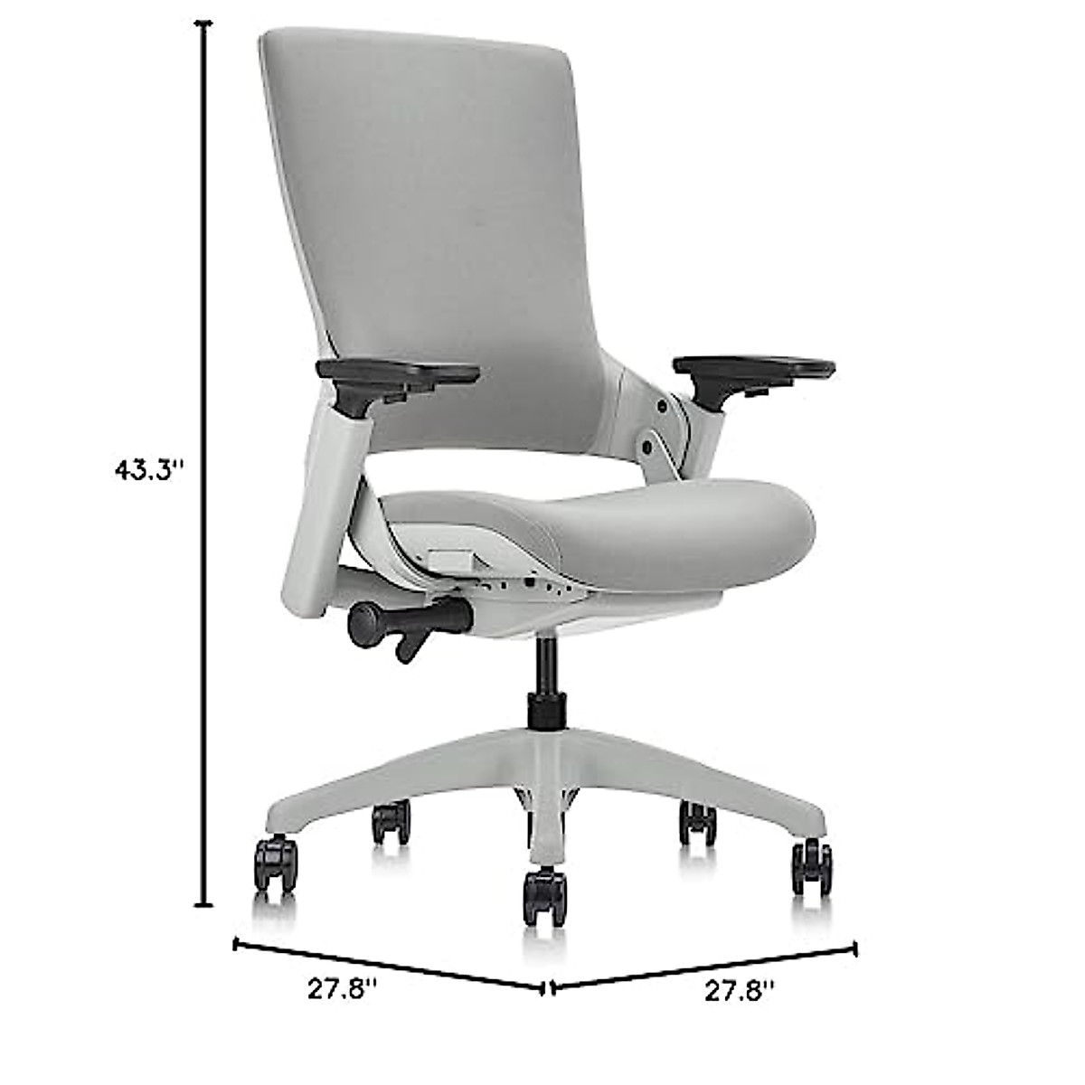 CLATINA Office Chair Swivel Executive Chair, Adjustable Ergonomic Computer Chair with 3D Armrest and Lumbar Support, Fabric Backrest Task Chair for Home Office Conference Room