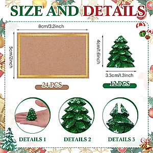 Watersay 12 Pcs Christmas Tree Place Card Holders with 24 Pcs Seating Cards Table Number Holders Place Cards for Christmas Party Wedding Anniversary Birthday Decorations