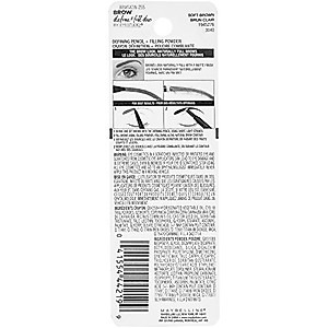 Maybelline Brow Define and Fill Duo 2-in-1 Defining Pencil with Filling Powder, Soft Brown, 0.021 Ounce