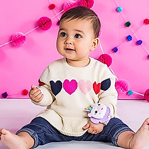 Bright Starts Rattle & Teethe Wrist Pals Toy, Unicorn & Llama, Newborn+, 2 Count