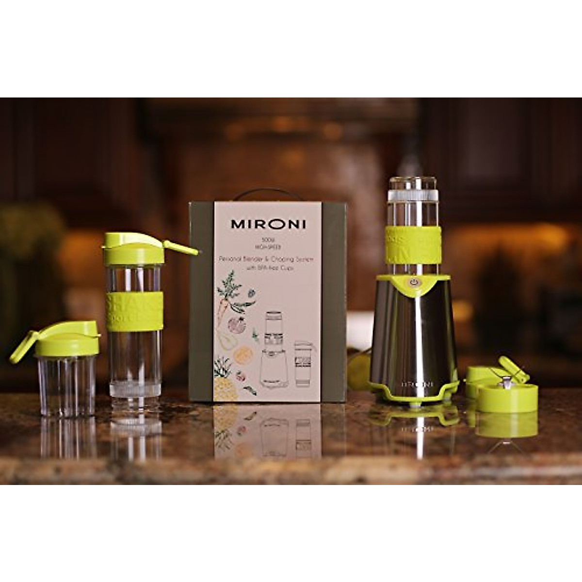 Personal Smoothie Blender 2-in-1 Single Serve Blender, Mini Bullet Blender 500W With 20 Ounce Tritan Sports Bottle and Grinder Cup for Juices, Shakes, Smoothies and More (Mironi)