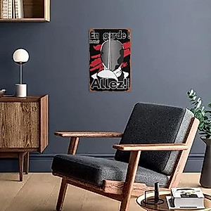 Fencing En garde physical culture Poster Signs 8 x 12 Inch Decor Funny Chic Art Wall Decort Home Yard Signs Bar Hotel Cafe Pub Indoor Outdoor restauran