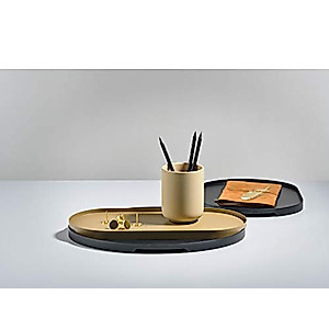ZONE DENMARK, SINGLES Oval Tray, Metal, Modern Design, Black, 1 Count