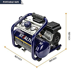 Stealth 2 Gallon Ultra Quiet Air Compressor, 3/4 HP Oil-Free Peak 125 PSI 60 Decibel Air Compressor,2.8 CFM @ 40 PSI 1.8 CFM @ 90 PSI Silent Portable Long Life Electric Air Compressor for Garage