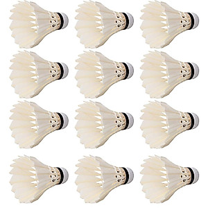 Tbest 12PCS Badminton Balls, Duck Feather Badminton Shuttlecocks Outdoor Indoor Sports Practice Training Balls Shuttlecocks Duck Feather Shuttlecocks For Badminton Badminton Ball
