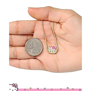Hello Kitty Bracelet for Women Official License, 18k Gold Flash-Plated and Pave Cubic Zirconia Lariat Bracelet