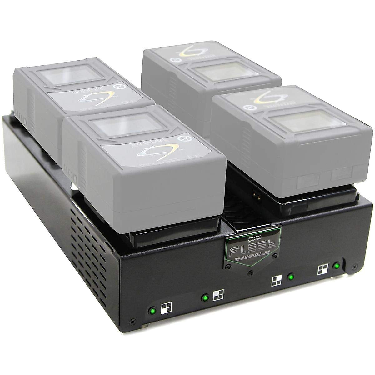 4x Titon 90 14.4V 92Wh Gold Mount Lithium-Ion Batteries, Bundle with Anton Bauer LP4 Quad Battery Charger