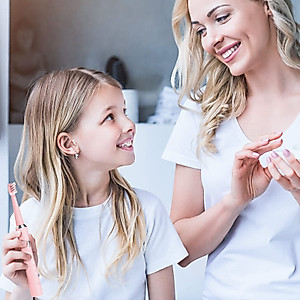 TRVLAEWOR Sonic Electric Toothbrush for Kids and Adults, UltraSonic Motor, 8 Brush Heads, 5 Modes, 3 Hours Fast Charge for 60 Days, Smart Timer, Electric Toothbrushes, Pink