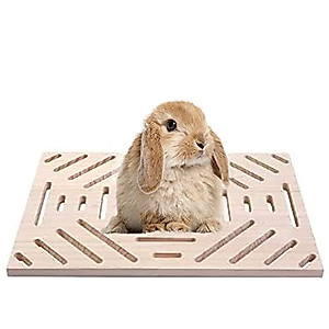 Litewoo Rabbit Scratching Pad Molar Board Natural Wooden Rabbit Teeth Chew Toys for Bunny Chinchilla Guinea Pig Rabbit Antiskid Edible Natural Wood Board
