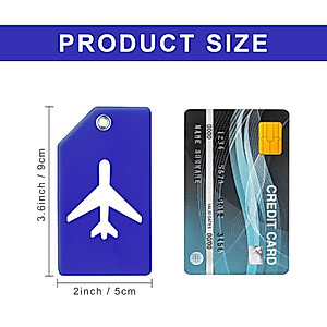 Zonon Luggage Tags, 8 Pieces Silicone Travel Luggage Name Tags with Privacy Cover and Stainless Steel Loops(Blue)