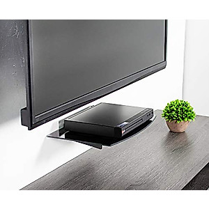 VIVO 23 to 55 inch Screen TV Wall Mount with Adjustable Tilt and Entertainment Shelf, Floating AV, DVD Shelving, Black, Mount-VWSF1