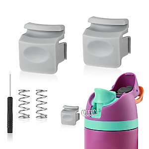 PEUTIER 2pcs Replacement Button Compatible with Owala FreeSip 24oz 32oz, BPA-Free Water Bottle Lid Mouth Push Button Switch Replacement Parts for Owala 16/19/24/32/40oz Bottle Accessories, Grey